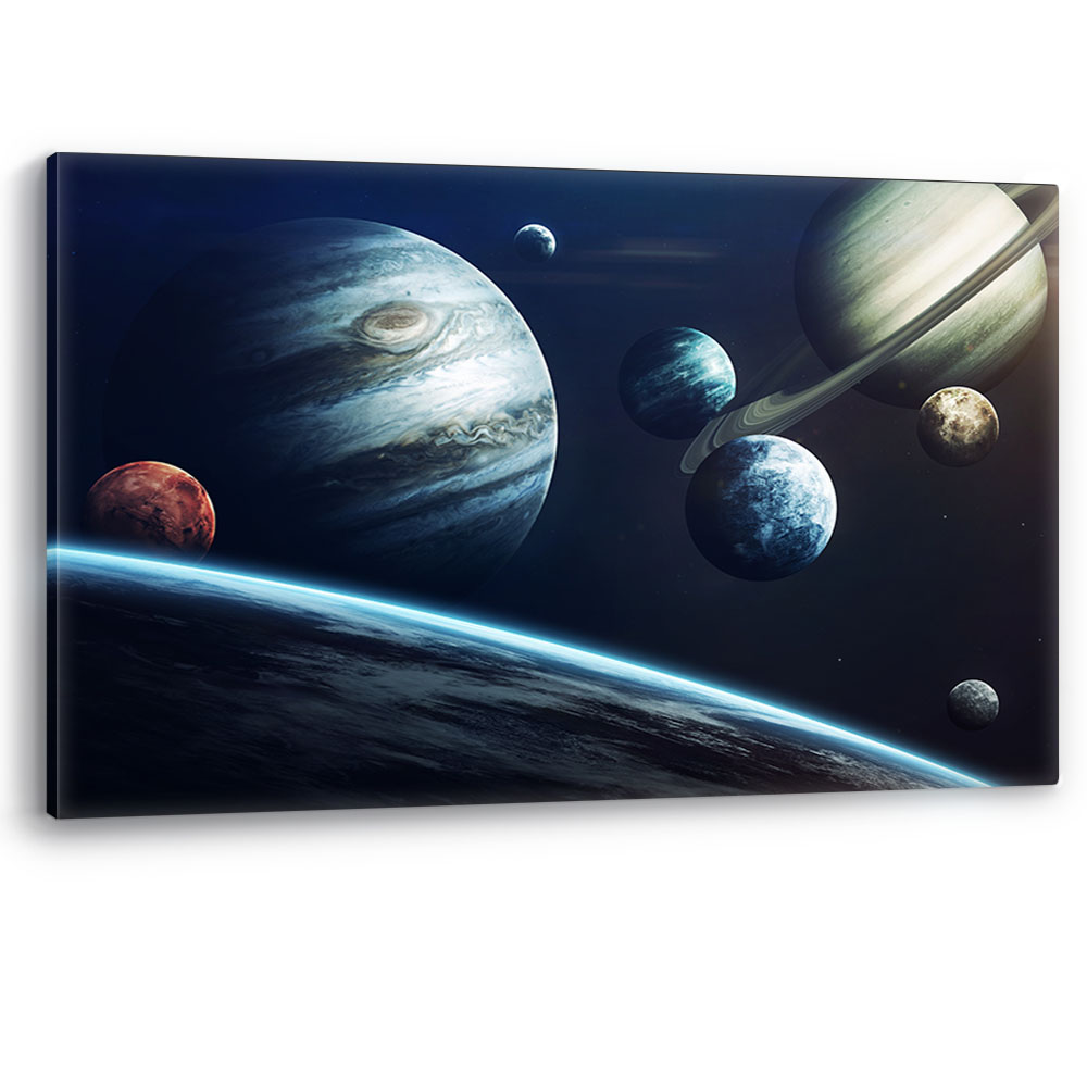 Planets of the Solar System NASA Large Canvas Wall Art Picture Print A0 ...