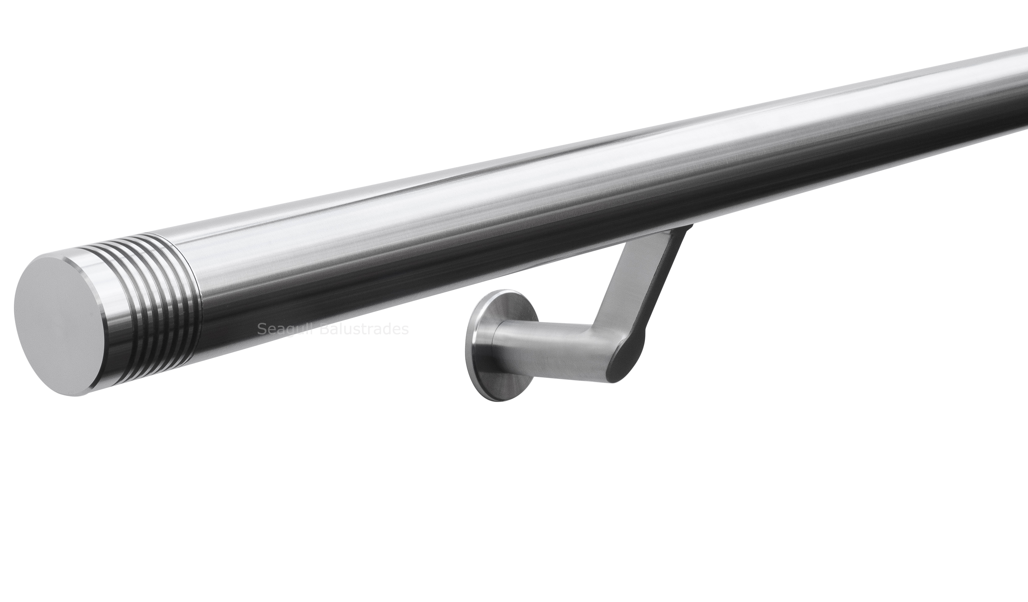 Brushed Stainless Steel Contemporary Stair Handrail - Select Bannister ...